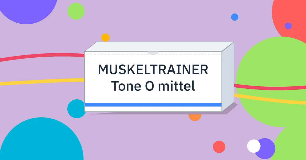 Symbolbild: Packung mit der Aufschrift MUSKELTRAINER Tone O mittel (PZN 01169511) – Verfügbarkeit und Bezug in Apotheken in Frankfurt am Main