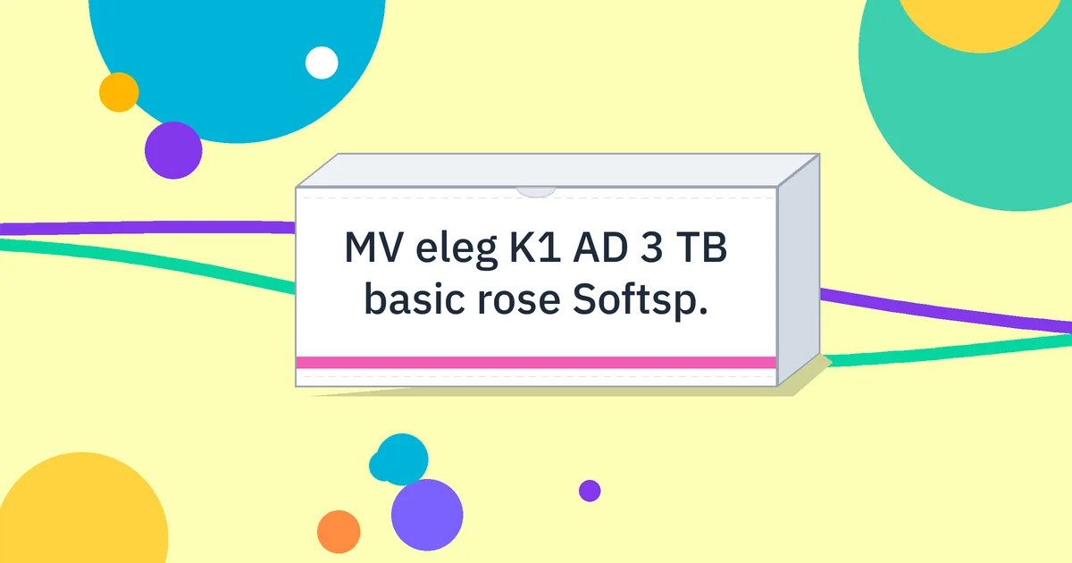 Symbolbild: Packung mit der Aufschrift MV eleg K1 AD 3 TB basic rose Softsp. (PZN 14686509) – Verfügbarkeit und Bezug in Apotheken in Frankfurt am Main