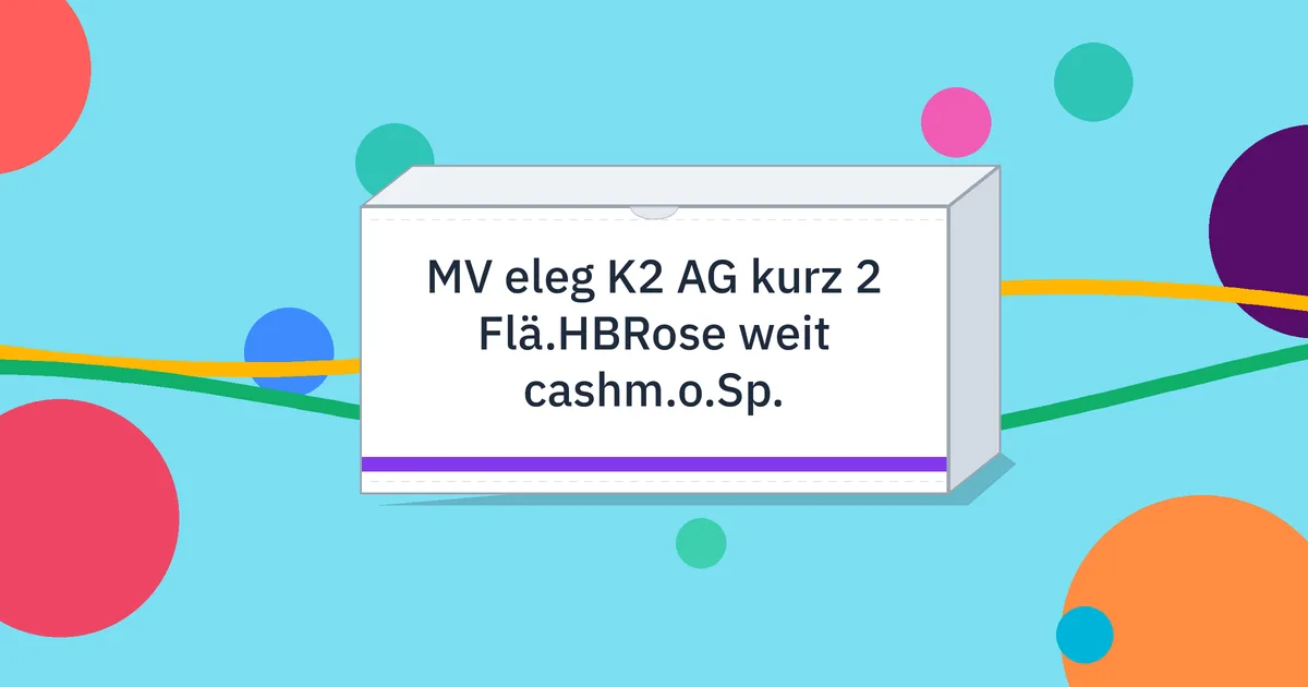 Symbolbild: Packung mit der Aufschrift MV eleg K2 AG kurz 2 Flä.HBRose weit cashm.o.Sp. (PZN 15705539) – Verfügbarkeit und Bezug in Apotheken in Frankfurt am Main