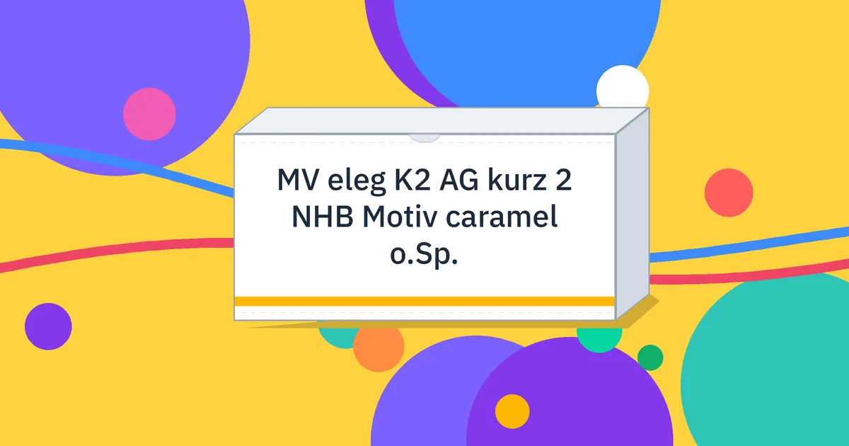 Symbolbild: Packung mit der Aufschrift MV eleg K2 AG kurz 2 NHB Motiv caramel o.Sp. (PZN 15708578) – Verfügbarkeit und Bezug in Apotheken in Frankfurt am Main