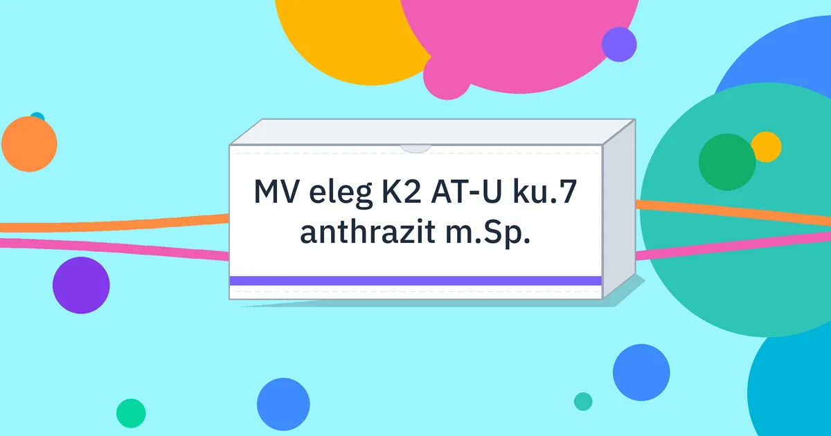 Symbolbild: Packung mit der Aufschrift MV eleg K2 AT-U ku.7 anthrazit m.Sp. (PZN 00643689) – Verfügbarkeit und Bezug in Apotheken in Frankfurt am Main