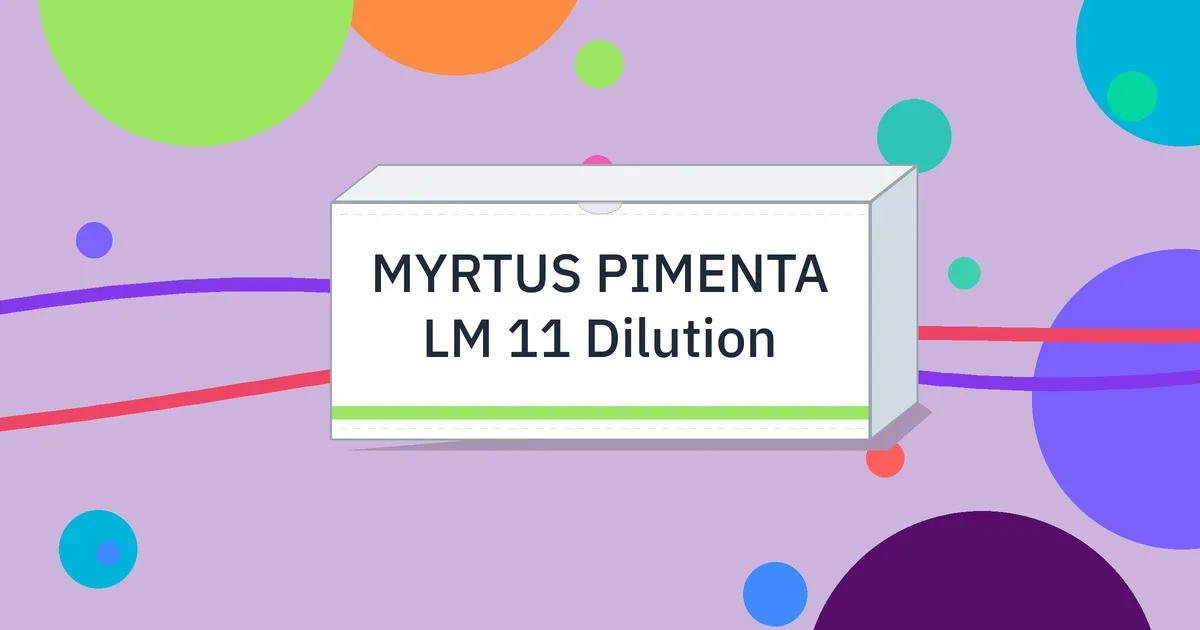 Symbolbild: Packung mit der Aufschrift MYRTUS PIMENTA LM 11 Dilution (PZN 13614436) – Verfügbarkeit und Bezug in Apotheken in Frankfurt am Main