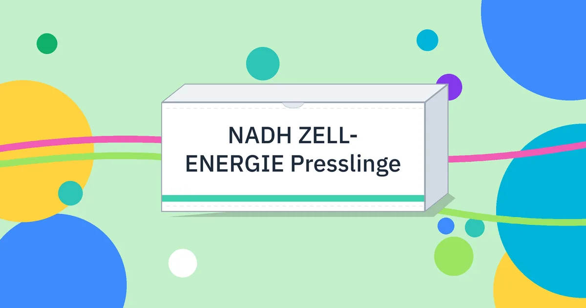 Symbolbild: Packung mit der Aufschrift NADH ZELL-ENERGIE Presslinge (PZN 14040552) – Verfügbarkeit und Bezug in Apotheken in Frankfurt am Main