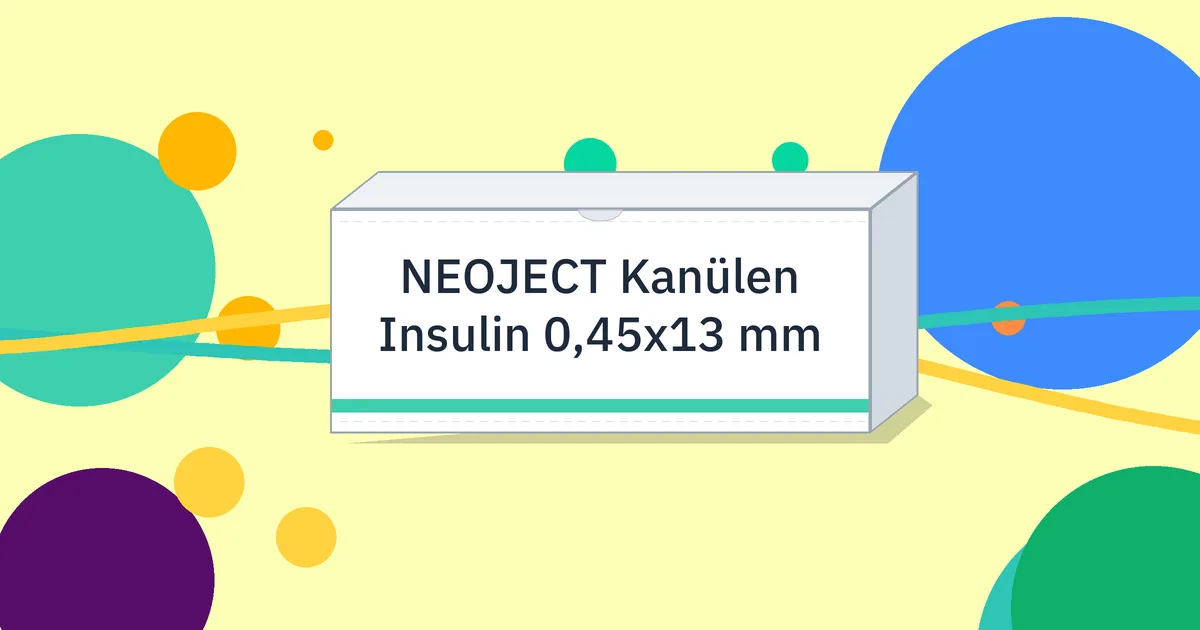 Symbolbild: Packung mit der Aufschrift NEOJECT Kanülen Insulin 0,45x13 mm (PZN 03043240) – Verfügbarkeit und Bezug in Apotheken in Frankfurt am Main