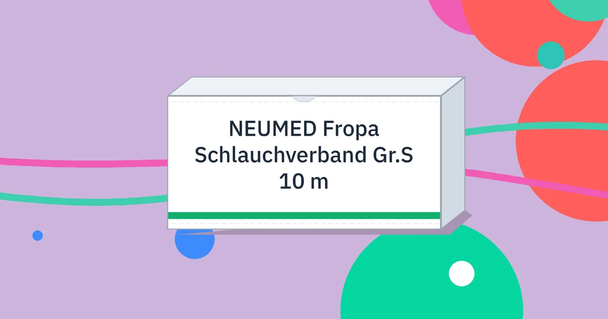 Symbolbild: Packung mit der Aufschrift NEUMED Fropa Schlauchverband Gr.S 10 m (PZN 10170105) – Verfügbarkeit und Bezug in Apotheken in Frankfurt am Main