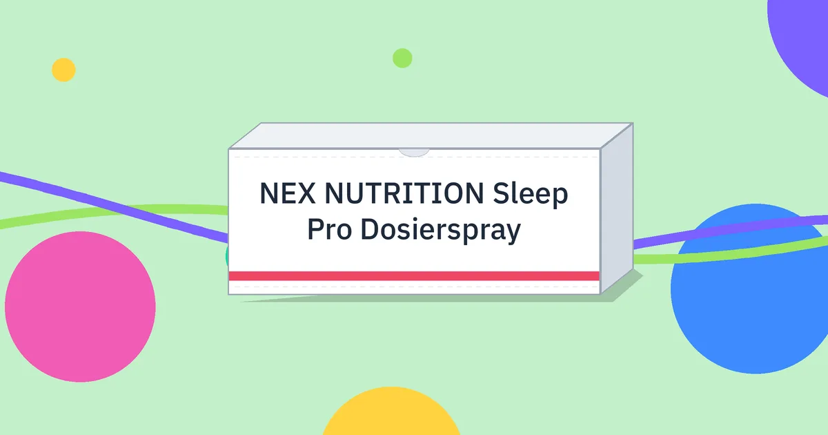 Symbolbild: Packung mit der Aufschrift NEX NUTRITION Sleep Pro Dosierspray (PZN 14177222) – Verfügbarkeit und Bezug in Apotheken in Frankfurt am Main