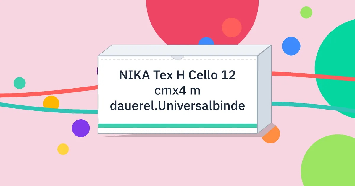 Symbolbild: Packung mit der Aufschrift NIKA Tex H Cello 12 cmx4 m dauerel.Universalbinde (PZN 18170990) – Verfügbarkeit und Bezug in Apotheken in Frankfurt am Main