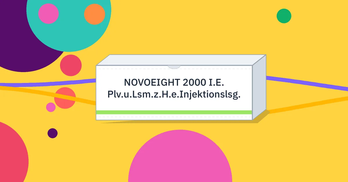 Symbolbild: Packung mit der Aufschrift NOVOEIGHT 2000 I.E. Plv.u.Lsm.z.H.e.Injektionslsg. (PZN 10174882) – Verfügbarkeit und Bezug in Apotheken in Frankfurt am Main