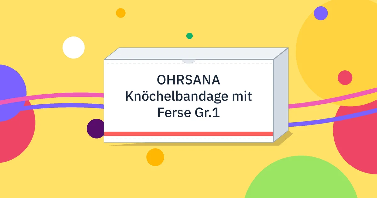 Symbolbild: Packung mit der Aufschrift OHRSANA Knöchelbandage mit Ferse Gr.1 (PZN 07121155) – Verfügbarkeit und Bezug in Apotheken in Frankfurt am Main