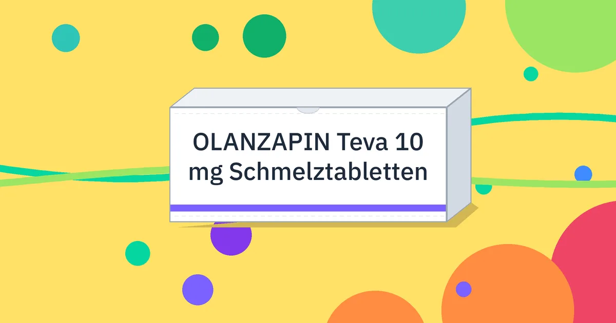 Symbolbild: Packung mit der Aufschrift OLANZAPIN Teva 10 mg Schmelztabletten (PZN 16893141) – Verfügbarkeit und Bezug in Apotheken in Frankfurt am Main