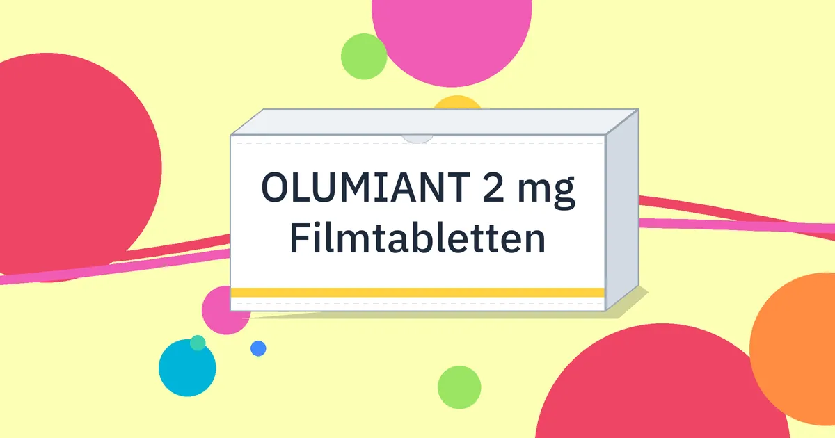 Symbolbild: Packung mit der Aufschrift OLUMIANT 2 mg Filmtabletten (PZN 13881717) – Verfügbarkeit und Bezug in Apotheken in Frankfurt am Main