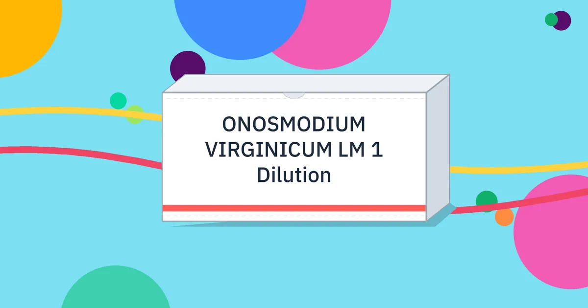 Symbolbild: Packung mit der Aufschrift ONOSMODIUM VIRGINICUM LM 1 Dilution (PZN 13626497) – Verfügbarkeit und Bezug in Apotheken in Frankfurt am Main