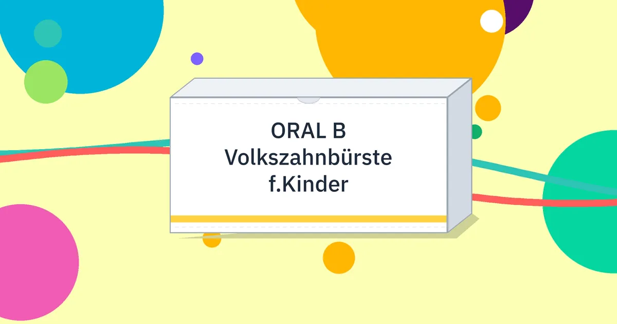 Symbolbild: Packung mit der Aufschrift ORAL B Volkszahnbürste f.Kinder (PZN 06116985) – Verfügbarkeit und Bezug in Apotheken in Frankfurt am Main