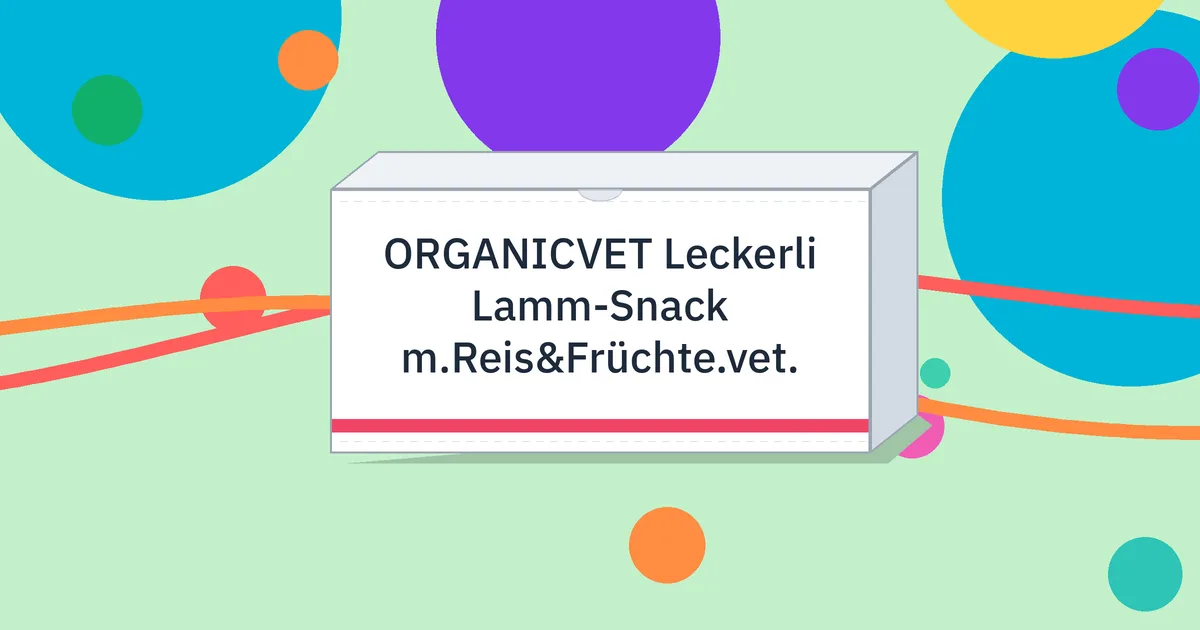 Symbolbild: Packung mit der Aufschrift ORGANICVET Leckerli Lamm-Snack m.Reis&Früchte.vet. (PZN 00885085) – Verfügbarkeit und Bezug in Apotheken in Frankfurt am Main