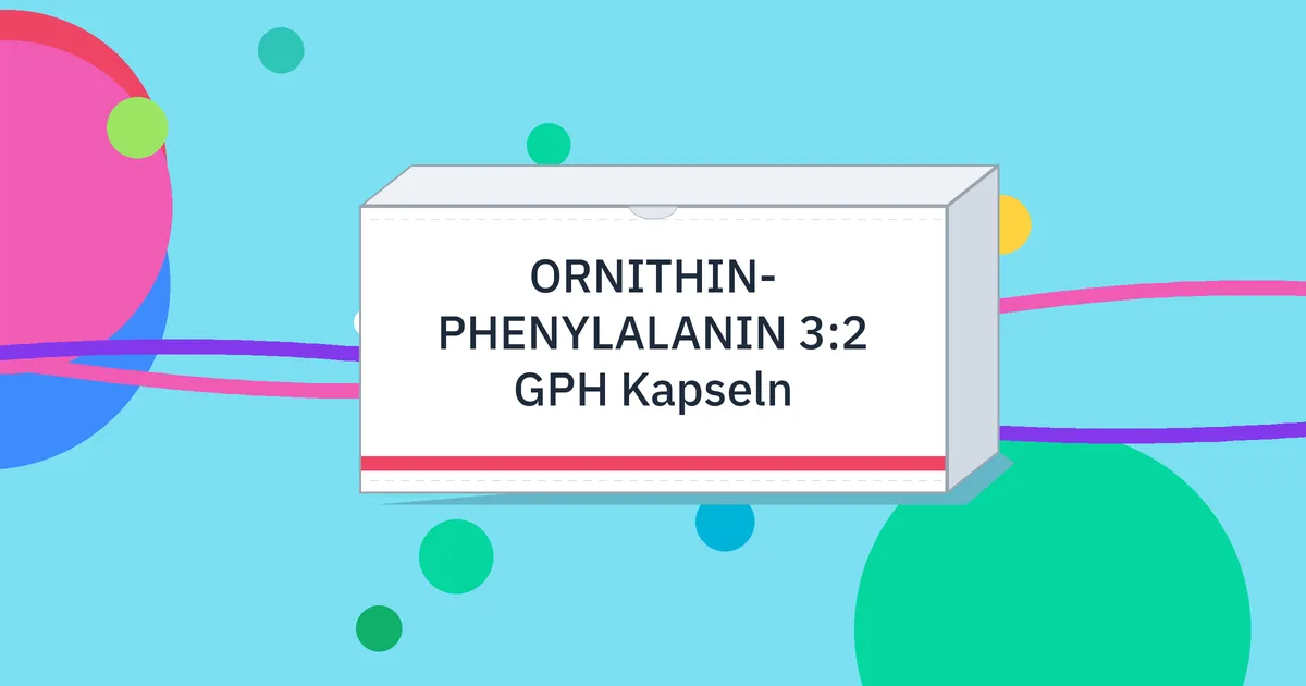 Symbolbild: Packung mit der Aufschrift ORNITHIN-PHENYLALANIN 3:2 GPH Kapseln (PZN 00947610) – Verfügbarkeit und Bezug in Apotheken in Frankfurt am Main