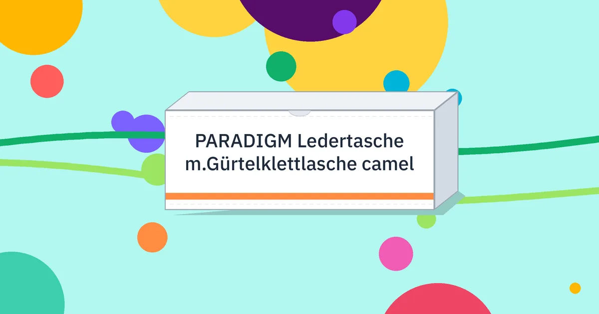 Symbolbild: Packung mit der Aufschrift PARADIGM Ledertasche m.Gürtelklettlasche camel (PZN 01350104) – Verfügbarkeit und Bezug in Apotheken in Frankfurt am Main