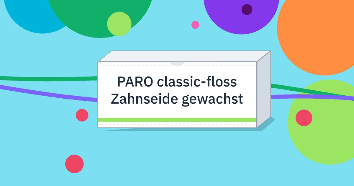 Symbolbild: Packung mit der Aufschrift PARO classic-floss Zahnseide gewachst (PZN 17373194) – Verfügbarkeit und Bezug in Apotheken in Frankfurt am Main