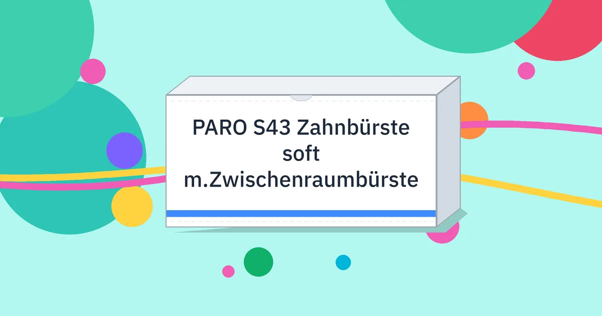 Symbolbild: Packung mit der Aufschrift PARO S43 Zahnbürste soft m.Zwischenraumbürste (PZN 17372131) – Verfügbarkeit und Bezug in Apotheken in Frankfurt am Main