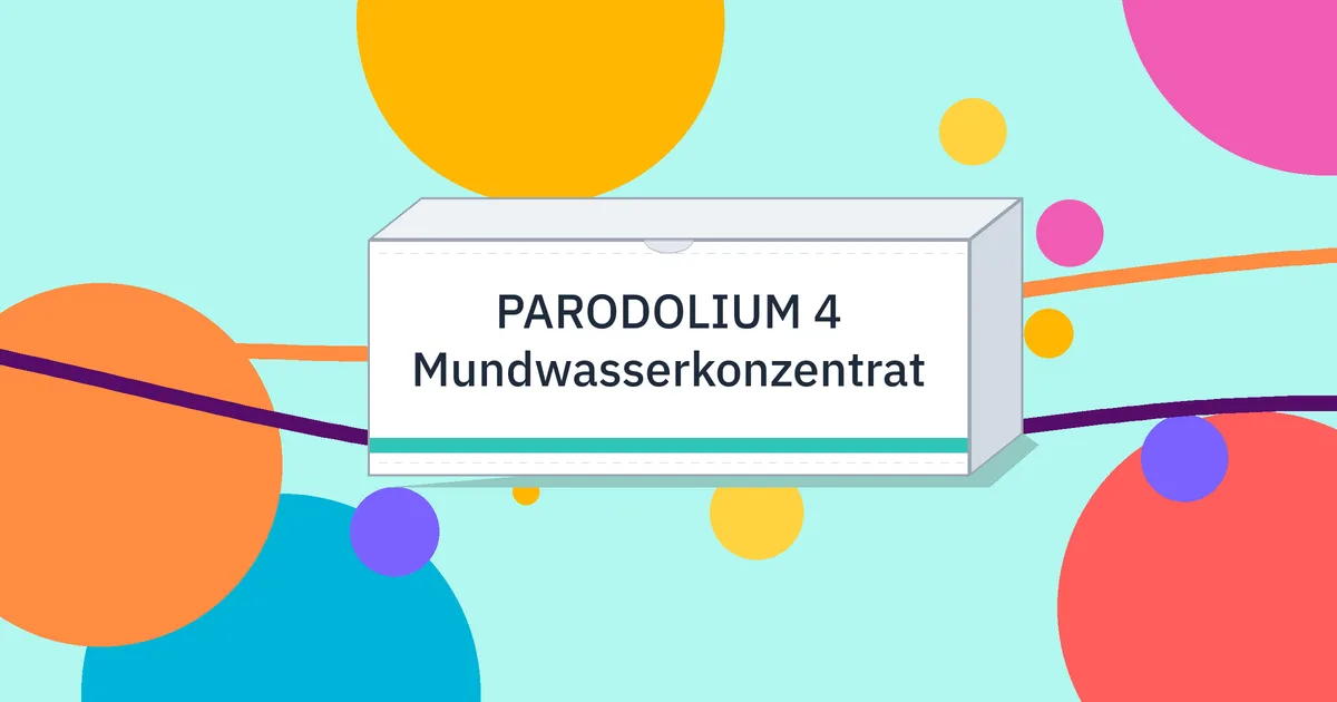 Symbolbild: Packung mit der Aufschrift PARODOLIUM 4 Mundwasserkonzentrat (PZN 10110563) – Verfügbarkeit und Bezug in Apotheken in Frankfurt am Main