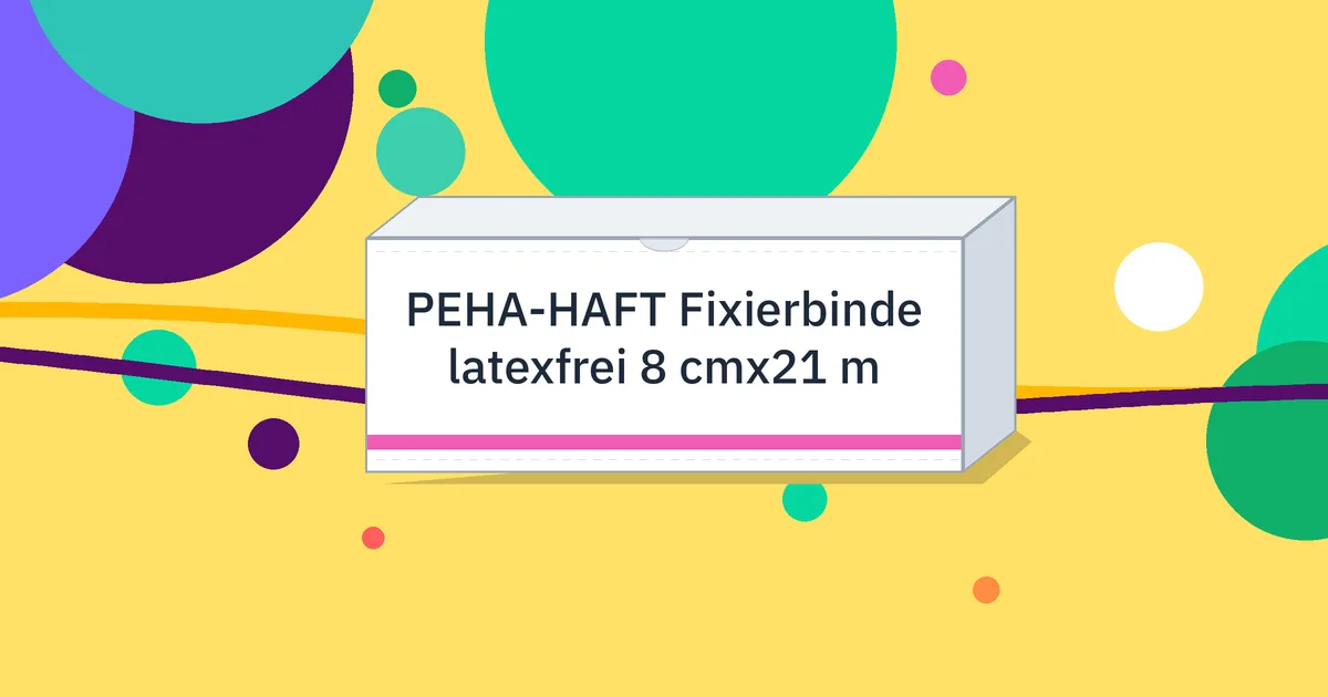 Symbolbild: Packung mit der Aufschrift PEHA-HAFT Fixierbinde latexfrei 8 cmx21 m (PZN 19891119) – Verfügbarkeit und Bezug in Apotheken in Frankfurt am Main