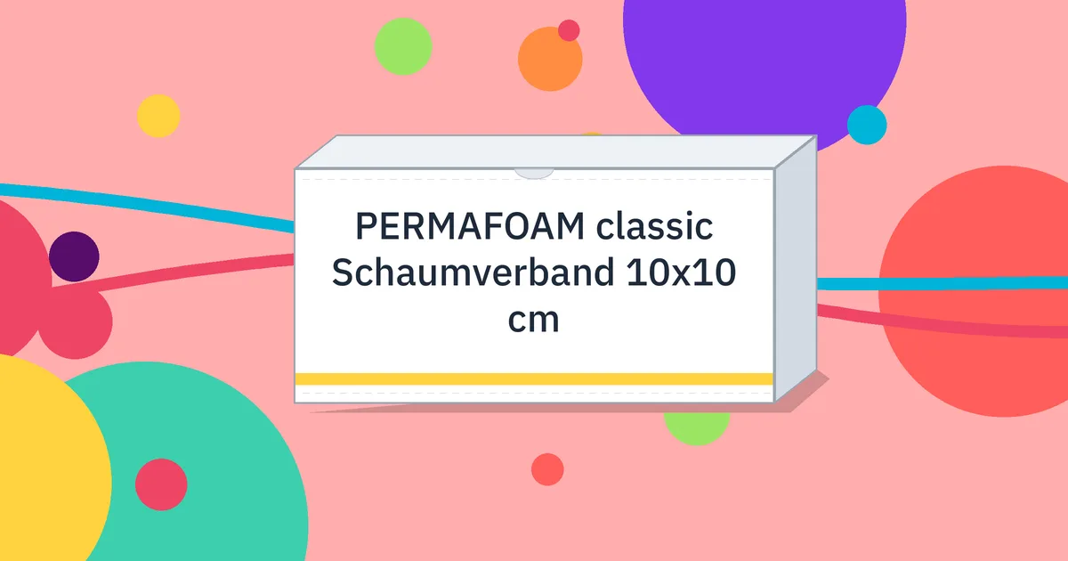 Symbolbild: Packung mit der Aufschrift PERMAFOAM classic Schaumverband 10x10 cm (PZN 17244373) – Verfügbarkeit und Bezug in Apotheken in Frankfurt am Main