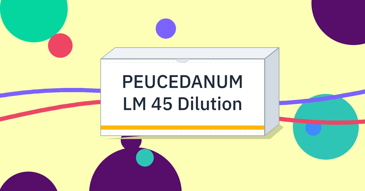 Symbolbild: Packung mit der Aufschrift PEUCEDANUM LM 45 Dilution (PZN 13636751) – Verfügbarkeit und Bezug in Apotheken in Frankfurt am Main