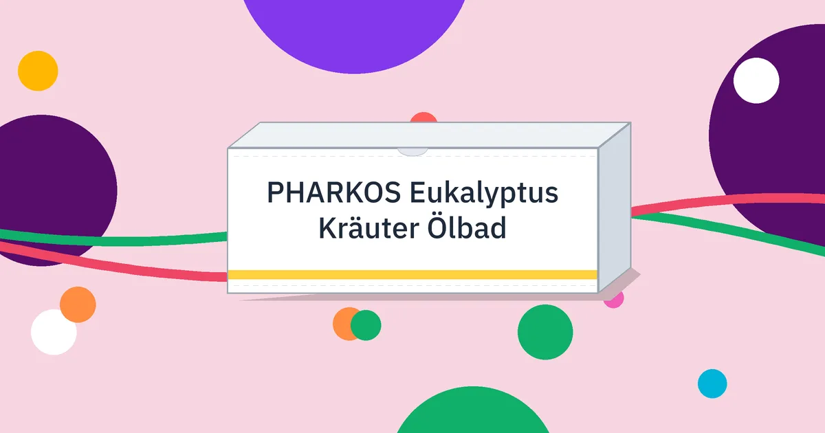 Symbolbild: Packung mit der Aufschrift PHARKOS Eukalyptus Kräuter Ölbad (PZN 01802055) – Verfügbarkeit und Bezug in Apotheken in Frankfurt am Main