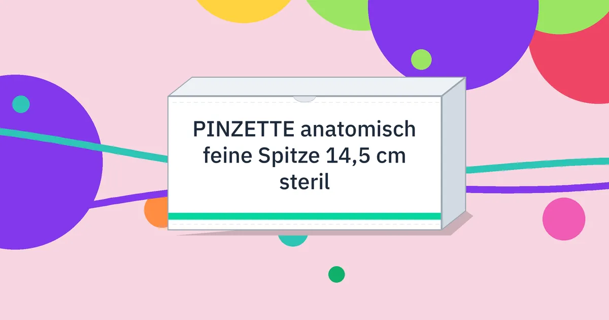 Symbolbild: Packung mit der Aufschrift PINZETTE anatomisch feine Spitze 14,5 cm steril (PZN 19978346) – Verfügbarkeit und Bezug in Apotheken in Frankfurt am Main
