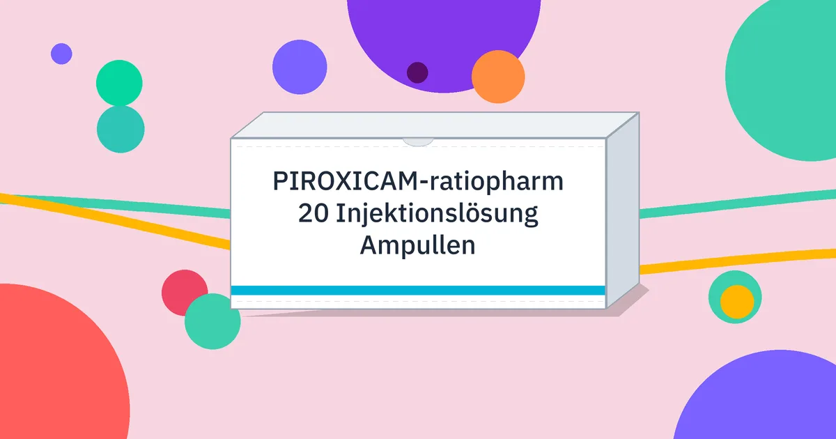 Symbolbild: Packung mit der Aufschrift PIROXICAM-ratiopharm 20 Injektionslösung Ampullen (PZN 06867533) – Verfügbarkeit und Bezug in Apotheken in Frankfurt am Main