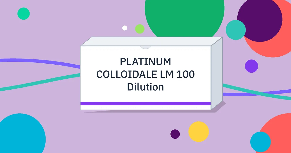 Symbolbild: Packung mit der Aufschrift PLATINUM COLLOIDALE LM 100 Dilution (PZN 13038234) – Verfügbarkeit und Bezug in Apotheken in Frankfurt am Main