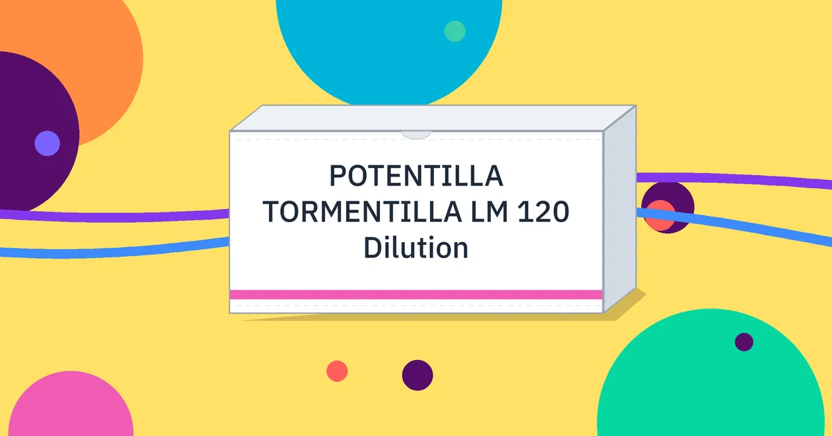 Symbolbild: Packung mit der Aufschrift POTENTILLA TORMENTILLA LM 120 Dilution (PZN 13665965) – Verfügbarkeit und Bezug in Apotheken in Frankfurt am Main
