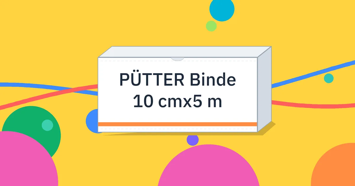 Symbolbild: Packung mit der Aufschrift PÜTTER Binde 10 cmx5 m (PZN 16659646) – Verfügbarkeit und Bezug in Apotheken in Frankfurt am Main