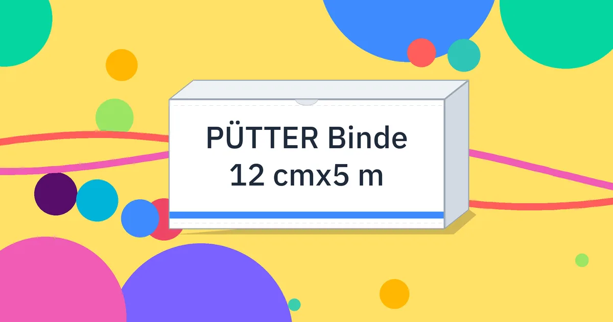 Symbolbild: Packung mit der Aufschrift PÜTTER Binde 12 cmx5 m (PZN 03469223) – Verfügbarkeit und Bezug in Apotheken in Frankfurt am Main