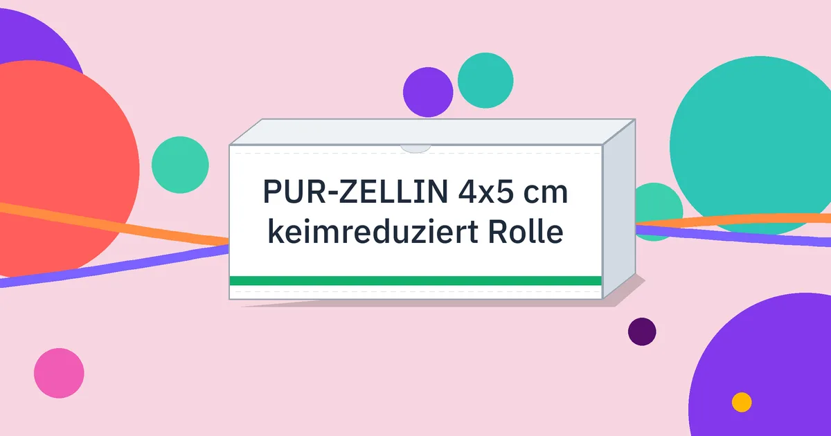 Symbolbild: Packung mit der Aufschrift PUR-ZELLIN 4x5 cm keimreduziert Rolle (PZN 20002863) – Verfügbarkeit und Bezug in Apotheken in Frankfurt am Main