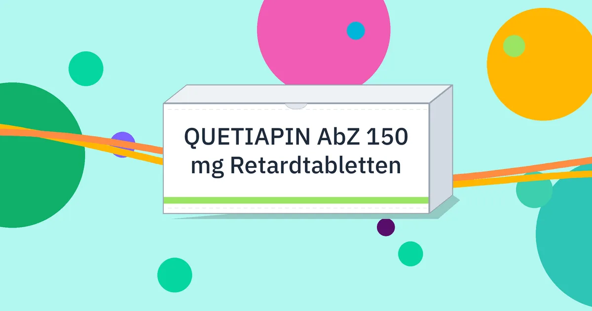 Symbolbild: Packung mit der Aufschrift QUETIAPIN AbZ 150 mg Retardtabletten (PZN 09272935) – Verfügbarkeit und Bezug in Apotheken in Frankfurt am Main