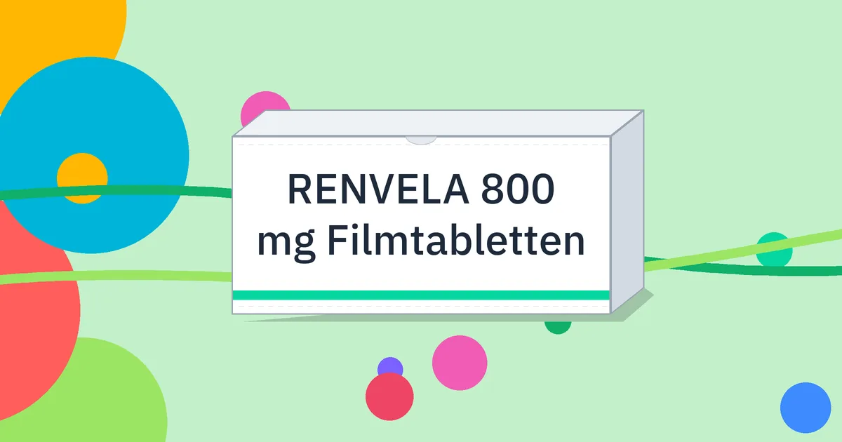 Symbolbild: Packung mit der Aufschrift RENVELA 800 mg Filmtabletten (PZN 10715740) – Verfügbarkeit und Bezug in Apotheken in Frankfurt am Main