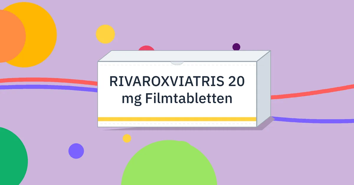 Symbolbild: Packung mit der Aufschrift RIVAROXVIATRIS 20 mg Filmtabletten (PZN 20088161) – Verfügbarkeit und Bezug in Apotheken in Frankfurt am Main