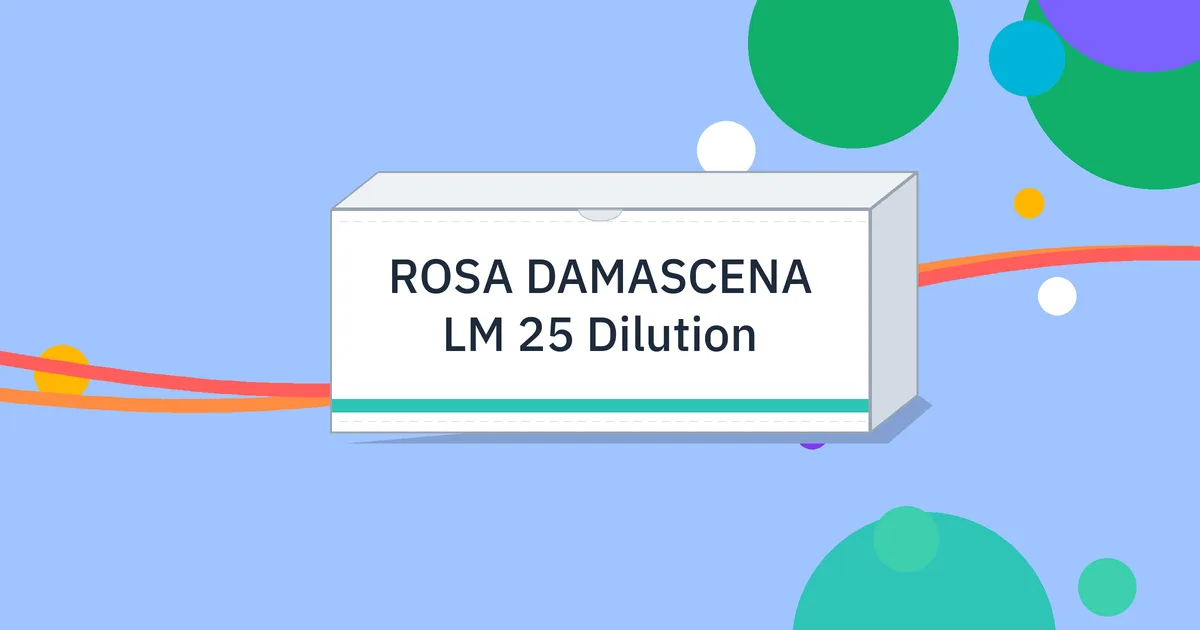 Symbolbild: Packung mit der Aufschrift ROSA DAMASCENA LM 25 Dilution (PZN 13056433) – Verfügbarkeit und Bezug in Apotheken in Frankfurt am Main
