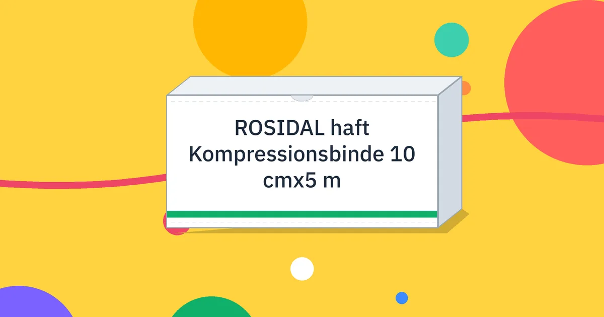 Symbolbild: Packung mit der Aufschrift ROSIDAL haft Kompressionsbinde 10 cmx5 m (PZN 18736813) – Verfügbarkeit und Bezug in Apotheken in Frankfurt am Main