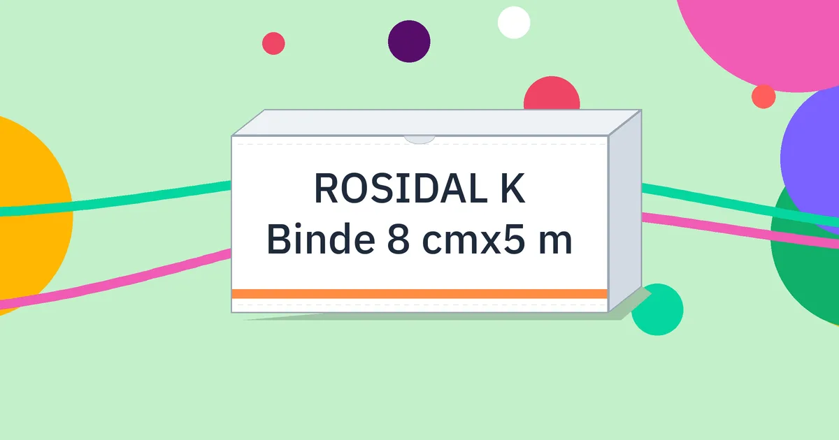 Symbolbild: Packung mit der Aufschrift ROSIDAL K Binde 8 cmx5 m (PZN 19376475) – Verfügbarkeit und Bezug in Apotheken in Frankfurt am Main