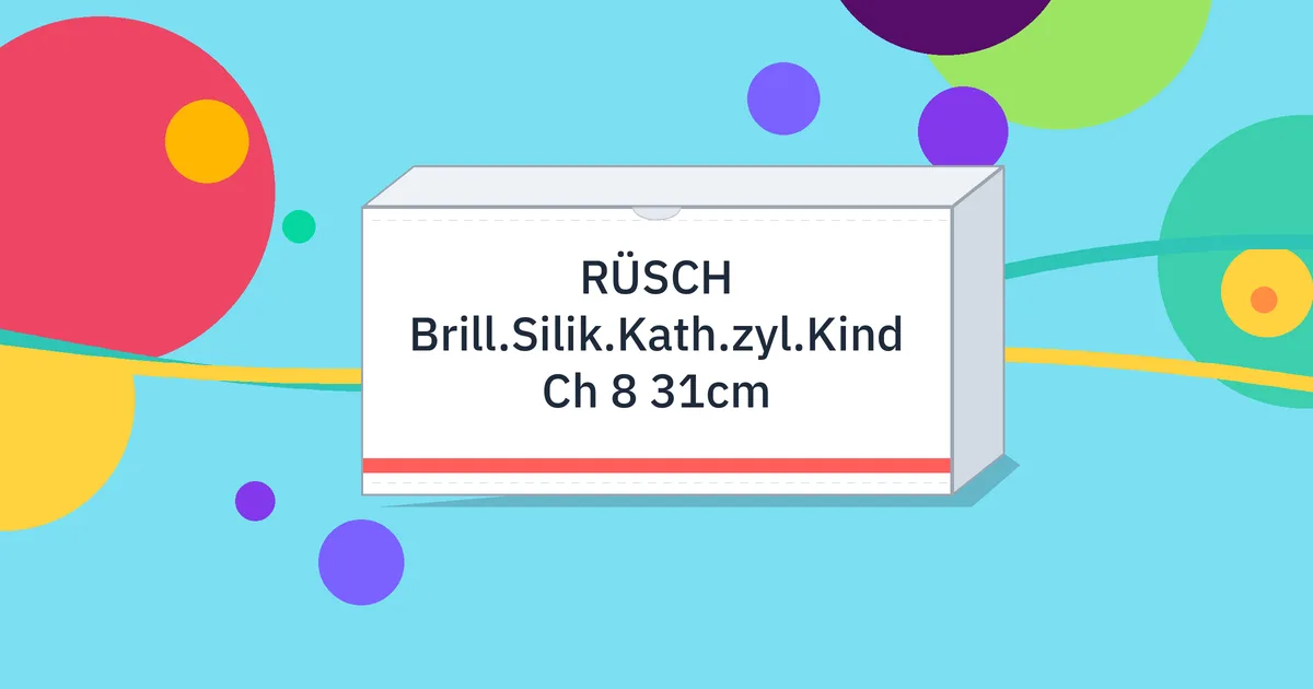 Symbolbild: Packung mit der Aufschrift RÜSCH Brill.Silik.Kath.zyl.Kind Ch 8 31cm (PZN 10084854) – Verfügbarkeit und Bezug in Apotheken in Frankfurt am Main