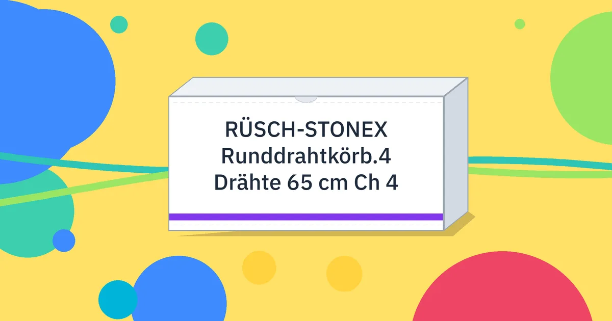Symbolbild: Packung mit der Aufschrift RÜSCH-STONEX Runddrahtkörb.4 Drähte 65 cm Ch 4 (PZN 12425064) – Verfügbarkeit und Bezug in Apotheken in Frankfurt am Main