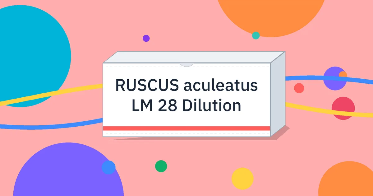Symbolbild: Packung mit der Aufschrift RUSCUS aculeatus LM 28 Dilution (PZN 13173452) – Verfügbarkeit und Bezug in Apotheken in Frankfurt am Main