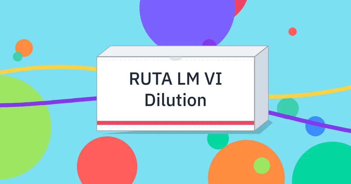 Symbolbild: Packung mit der Aufschrift RUTA LM VI Dilution (PZN 02669061) – Verfügbarkeit und Bezug in Apotheken in Frankfurt am Main