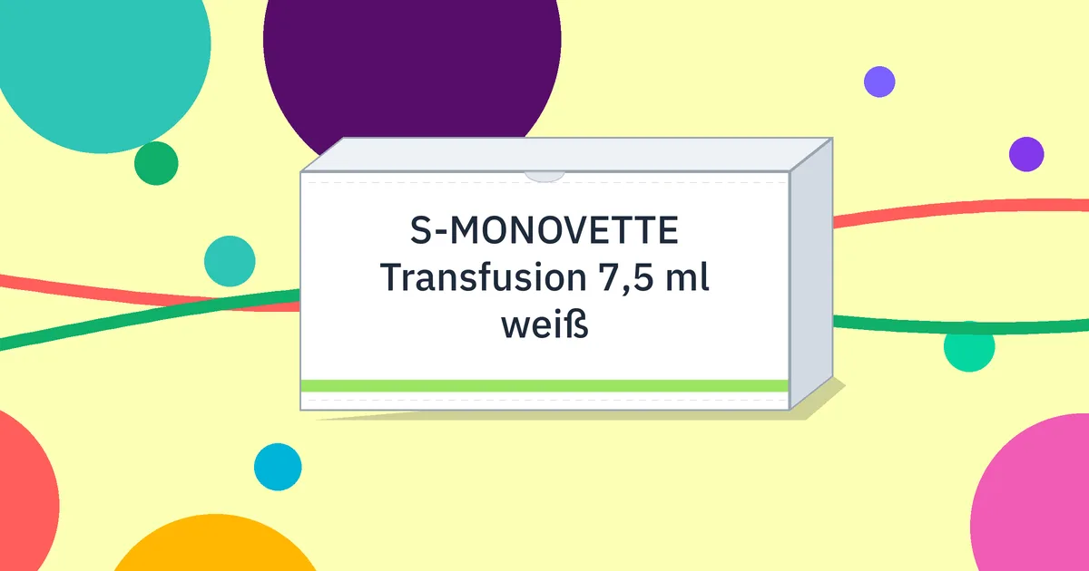 Symbolbild: Packung mit der Aufschrift S-MONOVETTE Transfusion 7,5 ml weiß (PZN 10260050) – Verfügbarkeit und Bezug in Apotheken in Frankfurt am Main