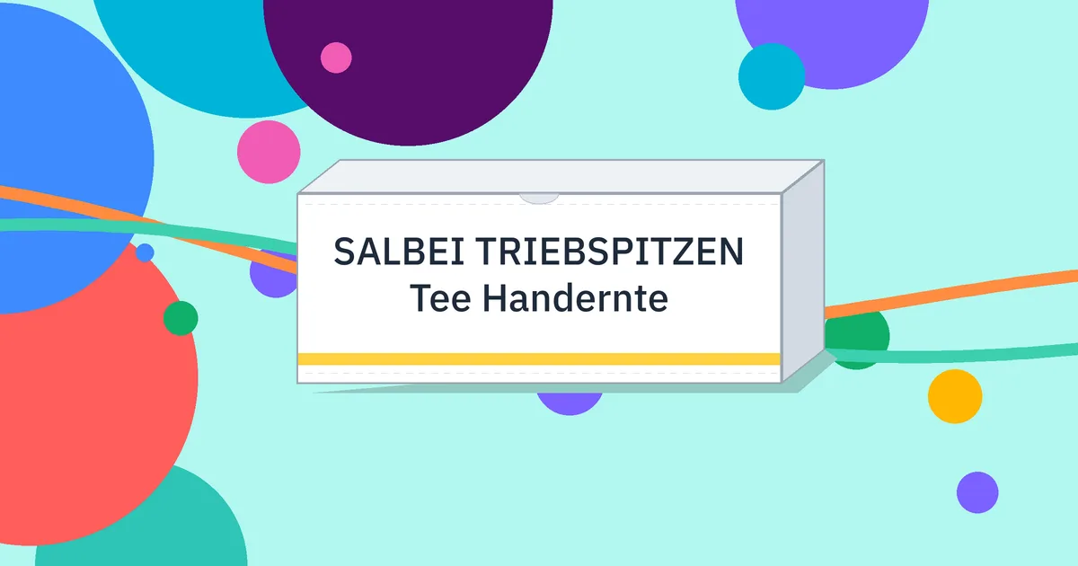 Symbolbild: Packung mit der Aufschrift SALBEI TRIEBSPITZEN Tee Handernte (PZN 06925791) – Verfügbarkeit und Bezug in Apotheken in Frankfurt am Main