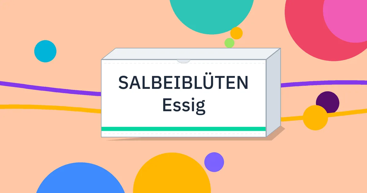 Symbolbild: Packung mit der Aufschrift SALBEIBLÜTEN Essig (PZN 01533744) – Verfügbarkeit und Bezug in Apotheken in Frankfurt am Main