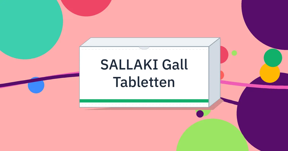 Symbolbild: Packung mit der Aufschrift SALLAKI Gall Tabletten (PZN 13359808) – Verfügbarkeit und Bezug in Apotheken in Frankfurt am Main