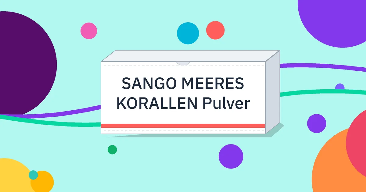 Symbolbild: Packung mit der Aufschrift SANGO MEERES KORALLEN Pulver (PZN 15242335) – Verfügbarkeit und Bezug in Apotheken in Frankfurt am Main