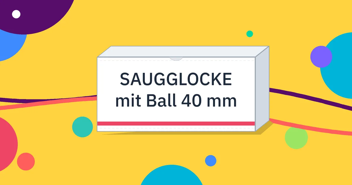 Symbolbild: Packung mit der Aufschrift SAUGGLOCKE mit Ball 40 mm (PZN 01046346) – Verfügbarkeit und Bezug in Apotheken in Frankfurt am Main